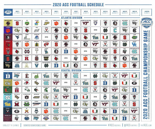 ACC football: What you need to know about your team’s schedule | Bladen ...