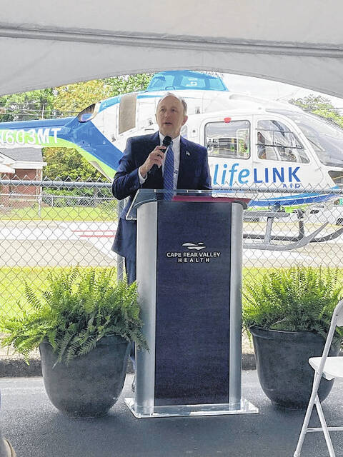 Bladen County Hospital cuts ribbon on new helicopter | Bladen Journal